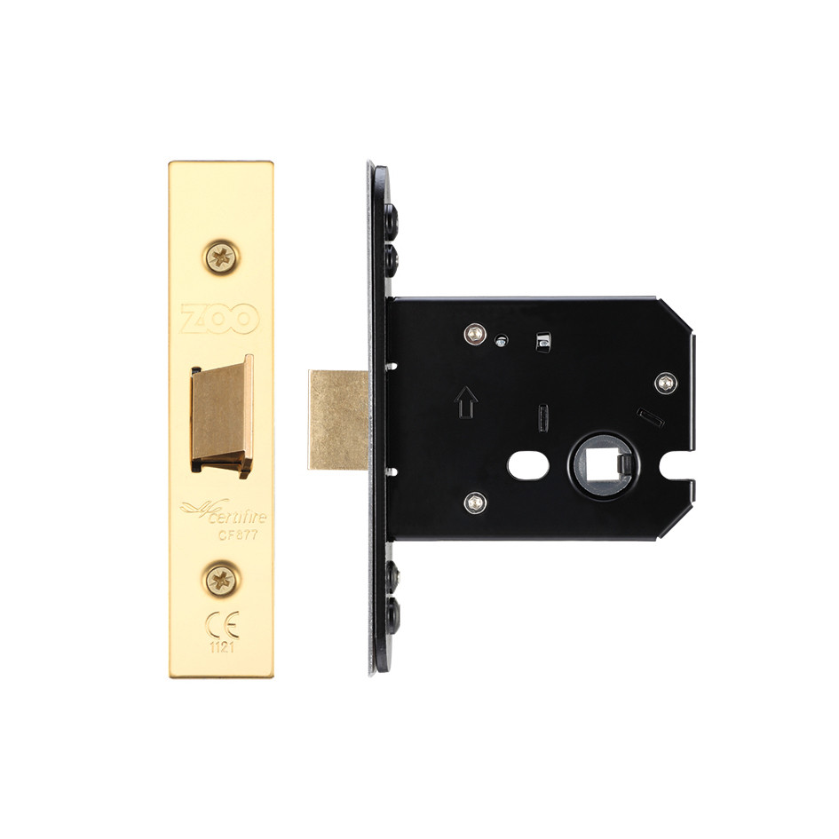 Zoo Hardware Webshop - Flat latch - 76mm C/W PVD Forend and Strike